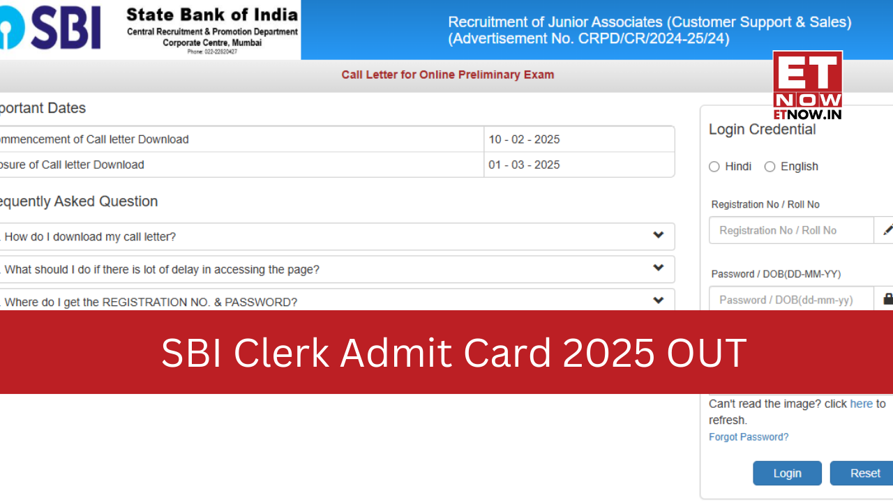 SBI Clerk admit card 2025 OUT at sbi.co.in; Login credentials, direct ...