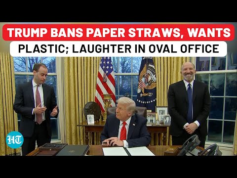 Trump Bans Paper Straws, Wants Plastic Back; Laughter In Oval Office ...