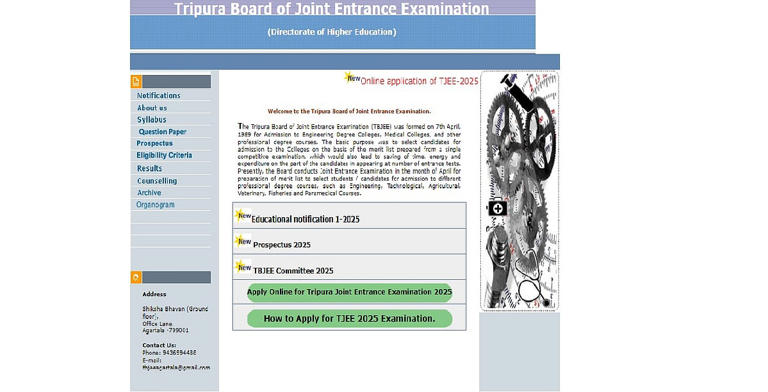 Tripura JEE 2025 Registration Window Opens Today; Apply At tbjee.nic.in