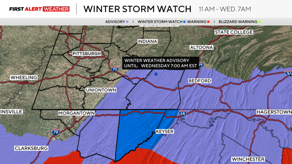 Wintry weather will be moving into south and east of the Pittsburgh ...