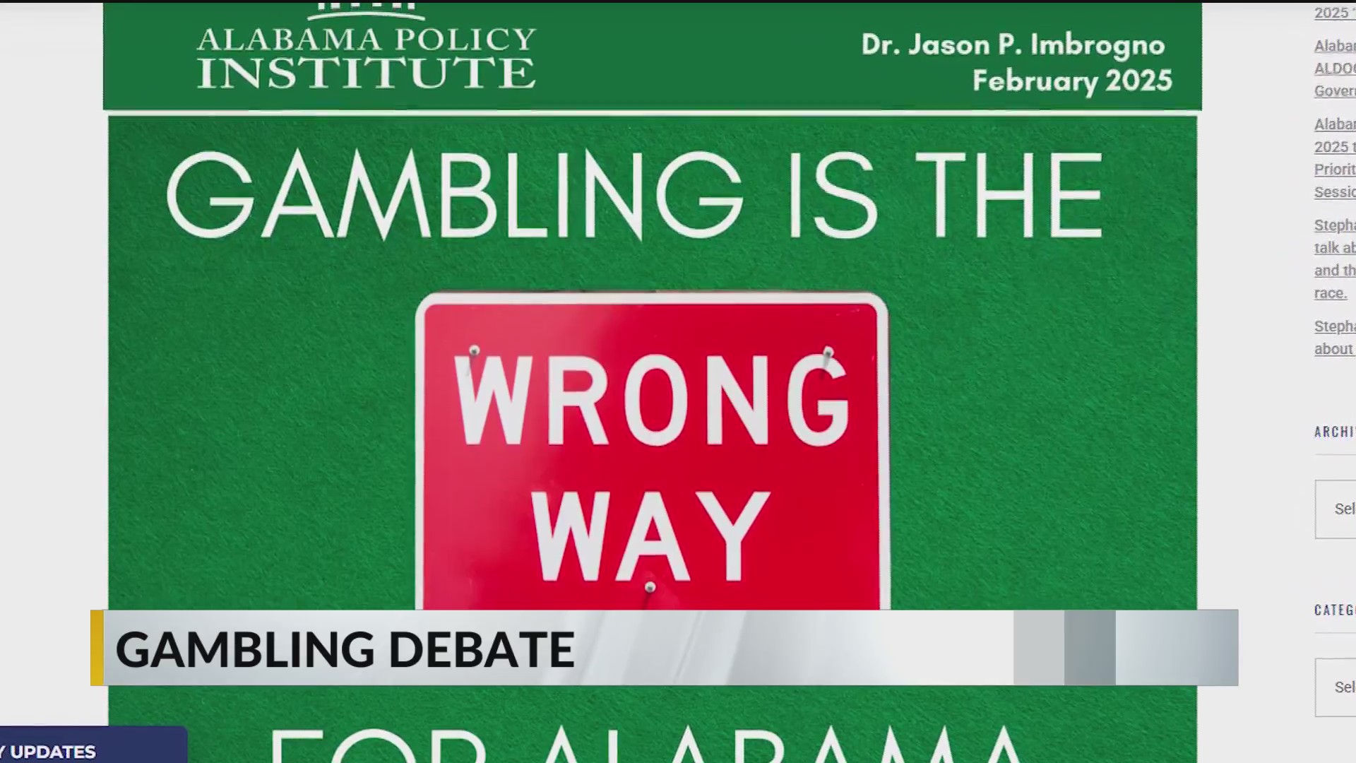 Alabama legislature may take up gaming again, conservative think tank ...