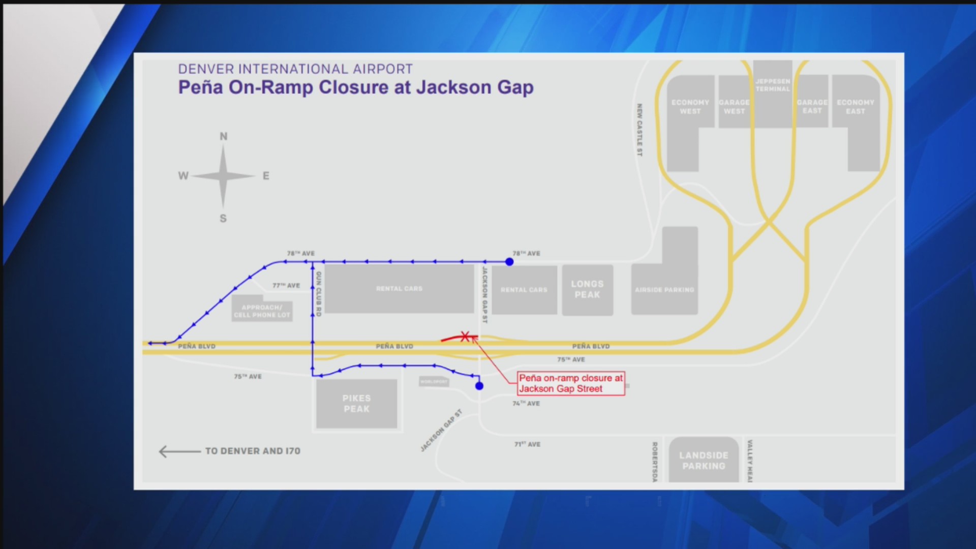 Peña Boulevard outbound ramp will close at Jackson Gap