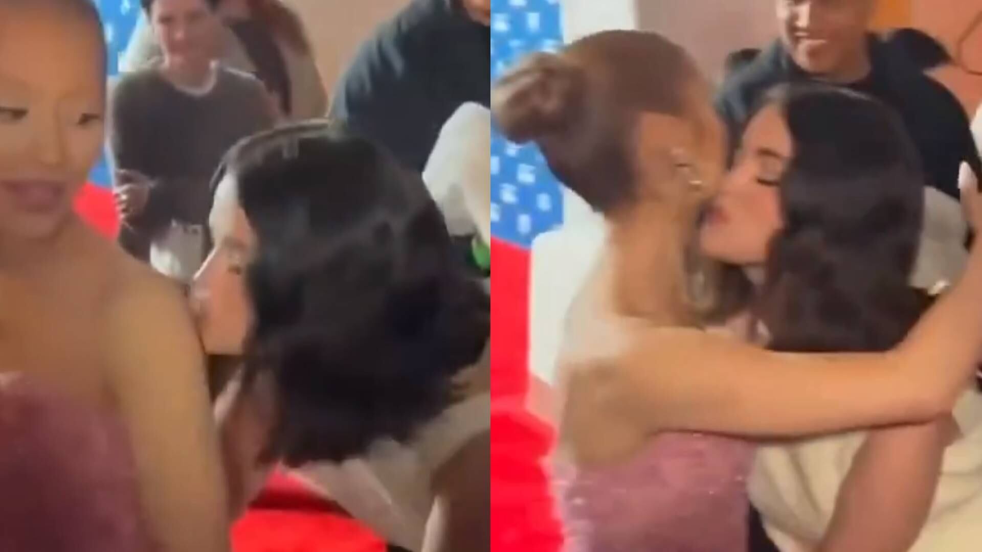 Ariana Grande y Selena Gomez comparten cariñoso abrazo mientras suena Billie Eilish