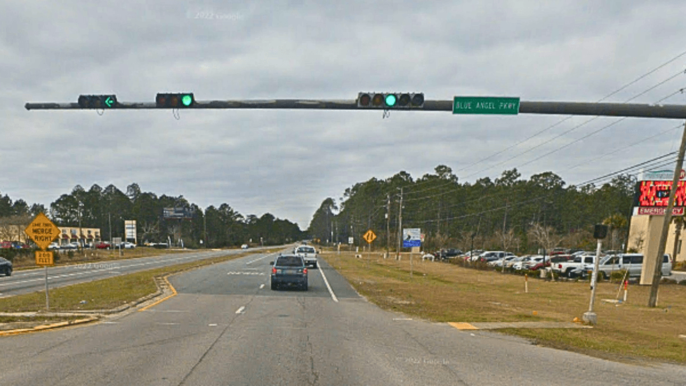 New traffic signal at Blue Angel Parkway and U.S. 98 to go live Wednesday