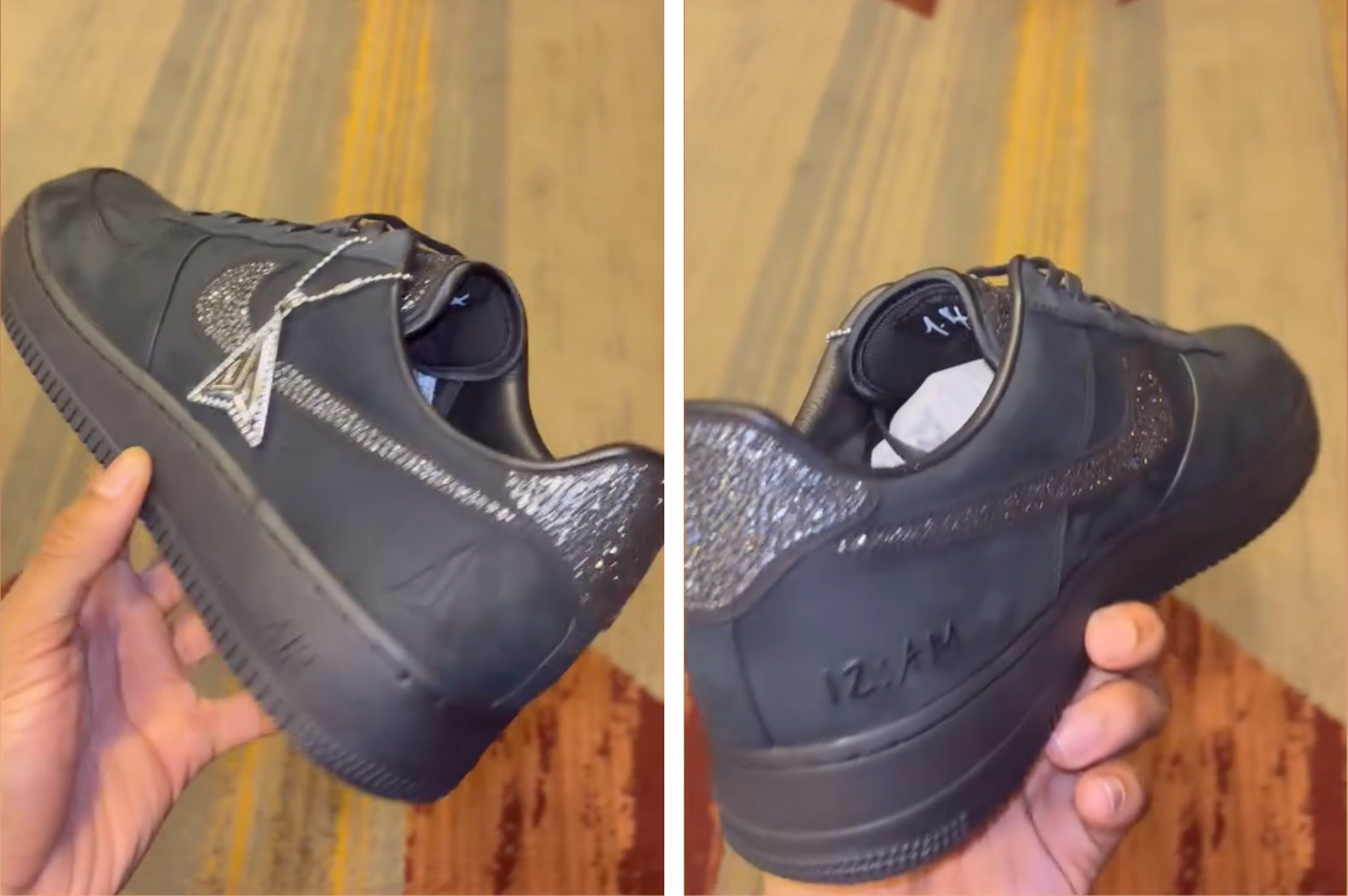 Nike Made Ja Morant All-Black Air Force 1s With Swarovski Crystals ...