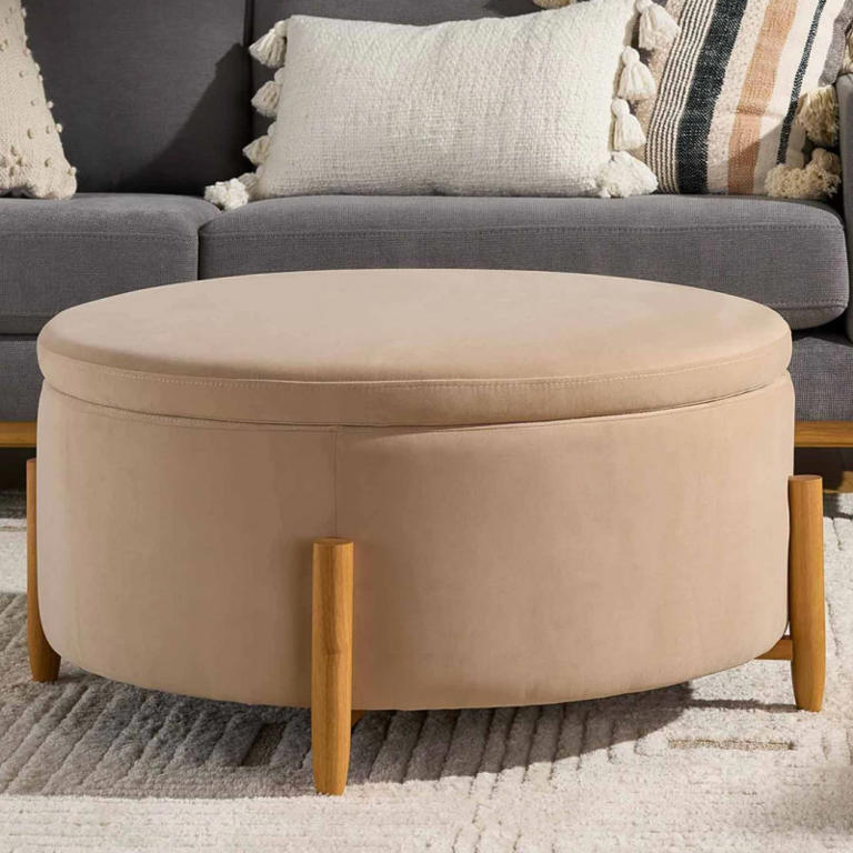 Walmart Is Selling a ‘Modern’ $158 Round Storage Ottoman That Looks ...