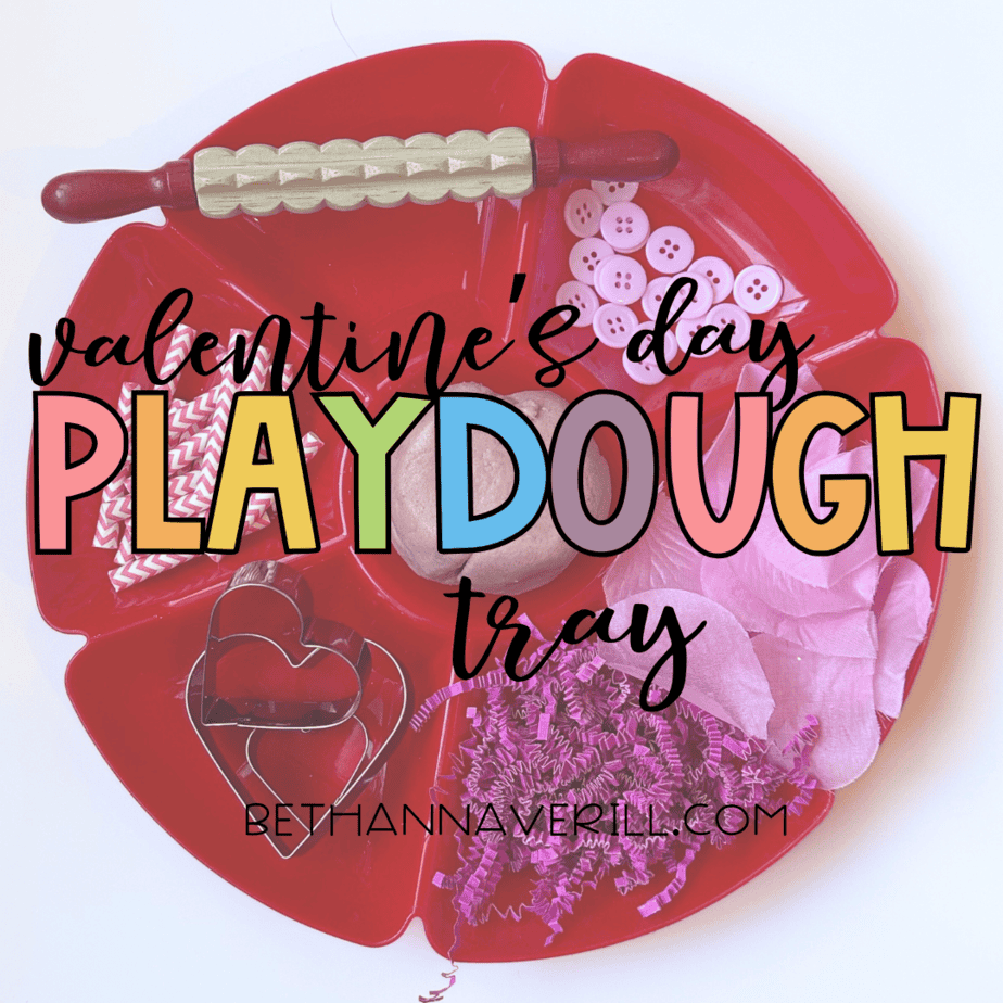 Valentine's Day Playdough Tray Idea