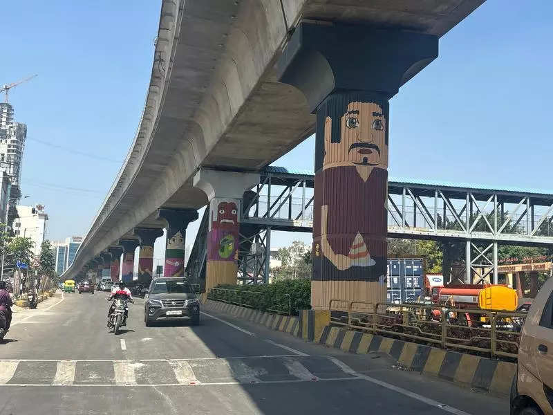 Murals on Electronics City Metro pillars pay tribute to champions