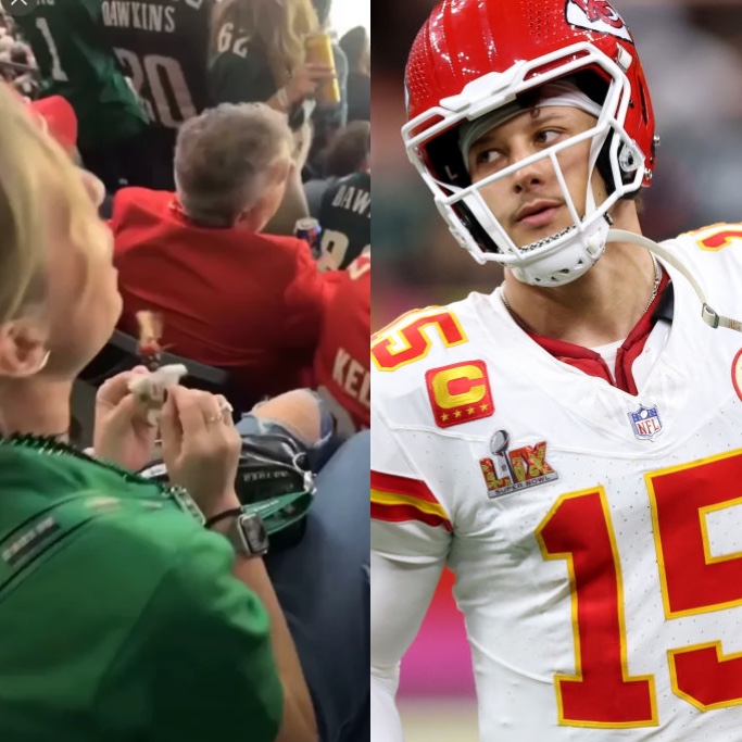 Patrick Mahomes' Voodoo Doll Poked By Eagles' Fan at Super Bowl LIX ...