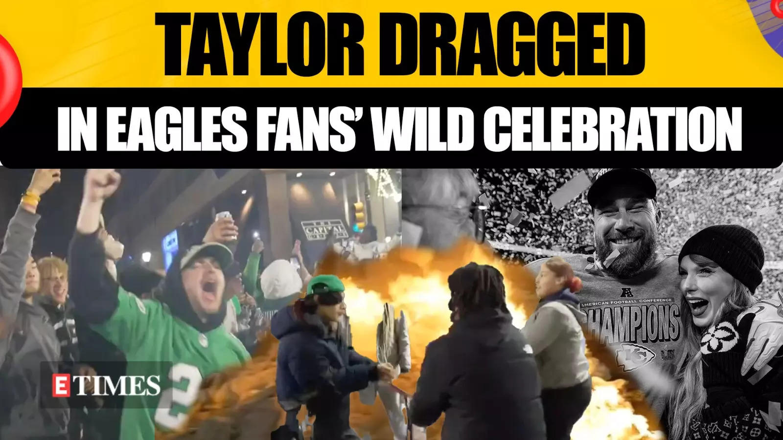 Eagles Fans Go WILD; Chiefs Jersey In Flames, ‘Fk Taylor Swift’ Chants ...