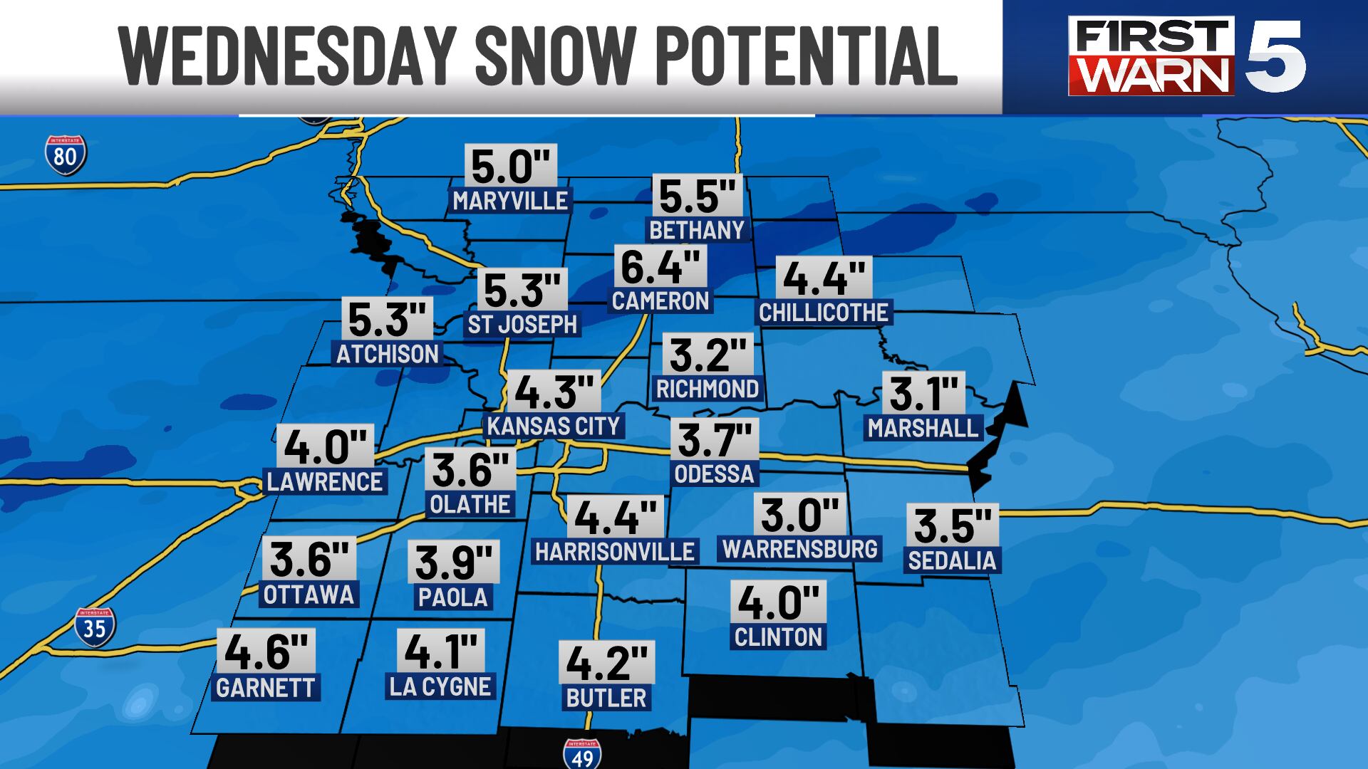 FIRST WARN FORECAST: Wednesday winter storm latest timing and totals