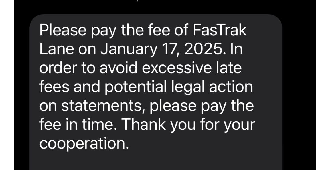 Surge in FasTrak Lane tolls text scams prompts FBI alert