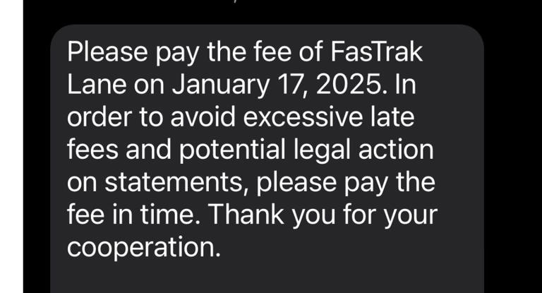 Surge in FasTrak Lane tolls text scams prompts FBI alert