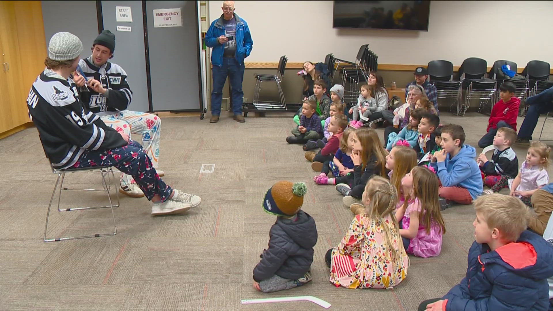 PJ story time with the Idaho Steelheads hosted at Meridian Library