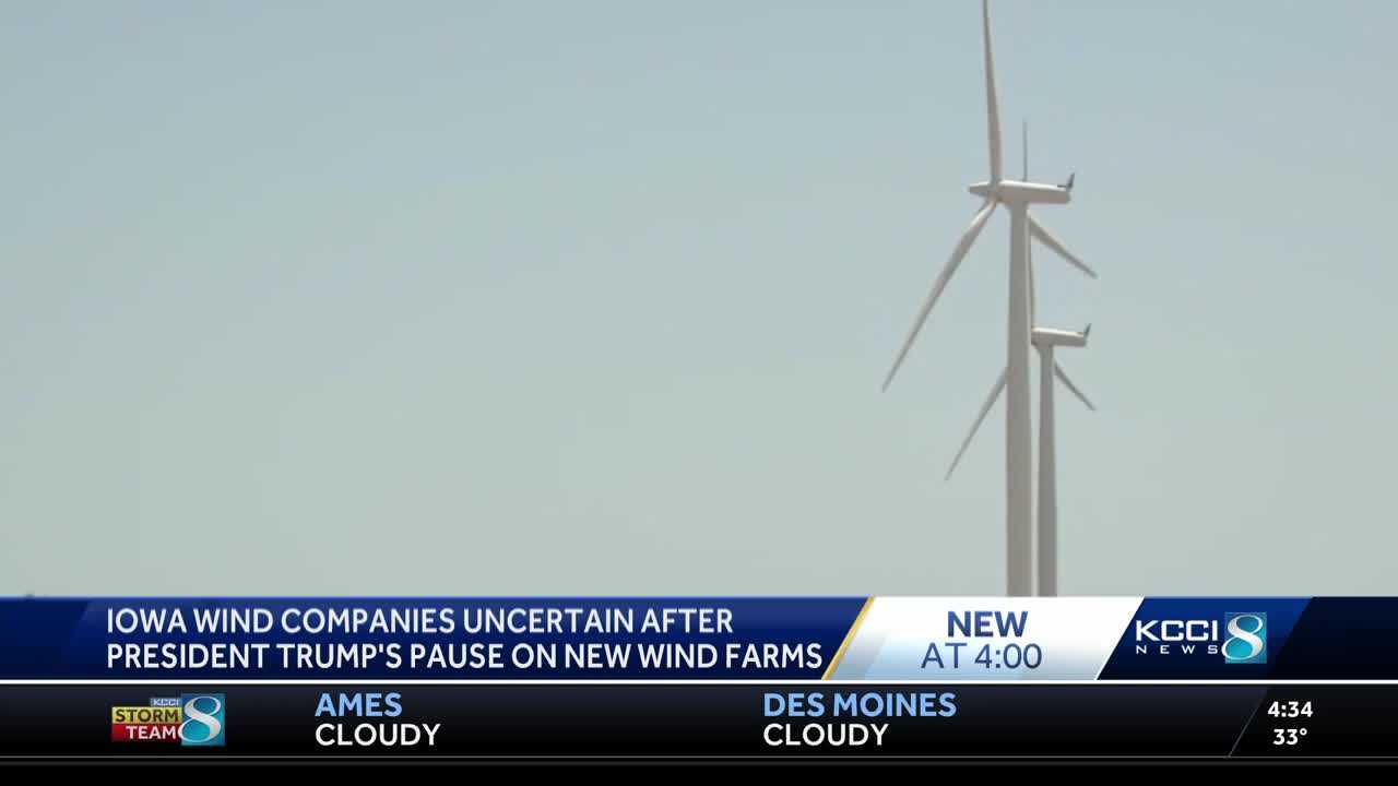 Iowa wind companies uncertain after President Trump's pause on new wind ...