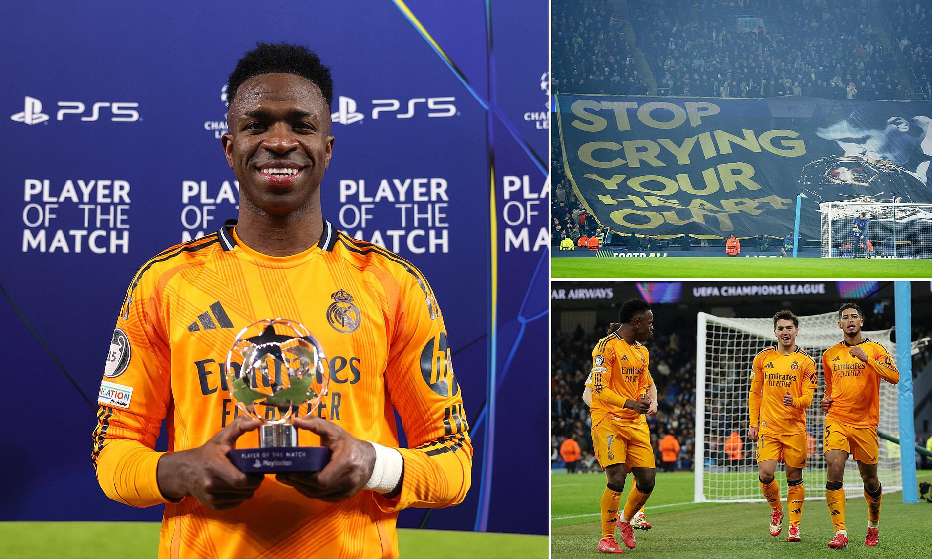 Real Madrid star Vinicius Jr claims banner mocking his Ballon d'Or snub ...