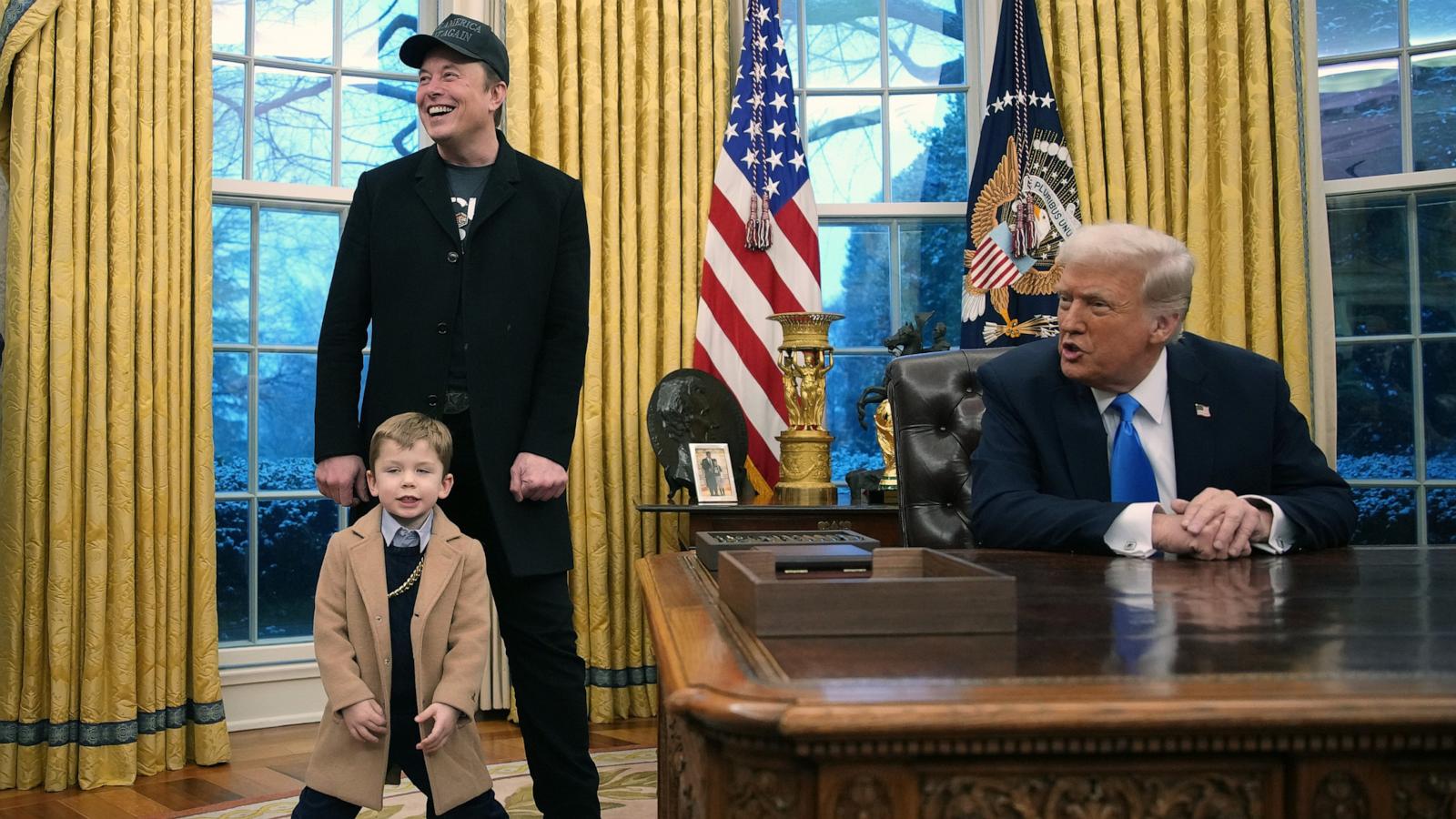 Musk's son 'Lil X' steals spotlight in the Oval Office
