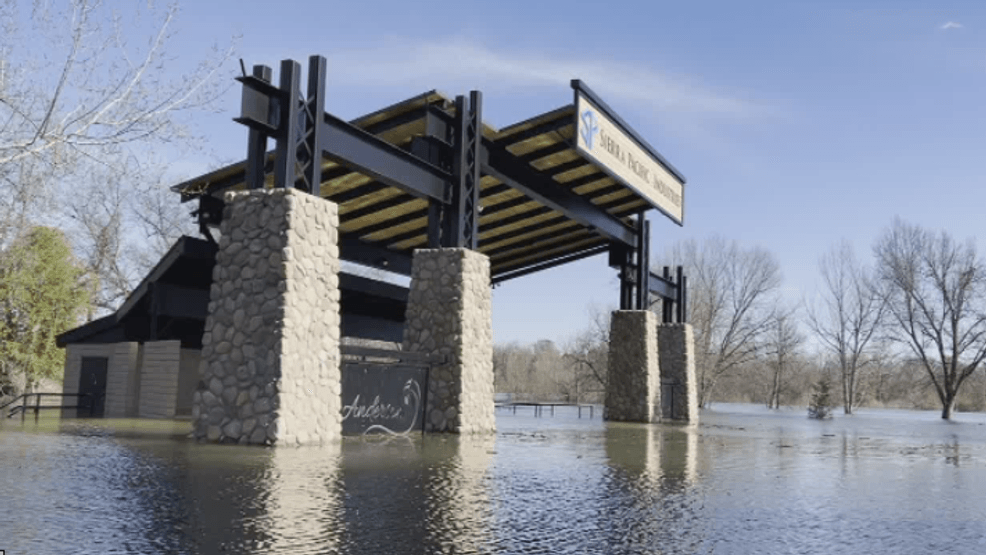 Anderson River Park amphitheater, boat ramp flooding