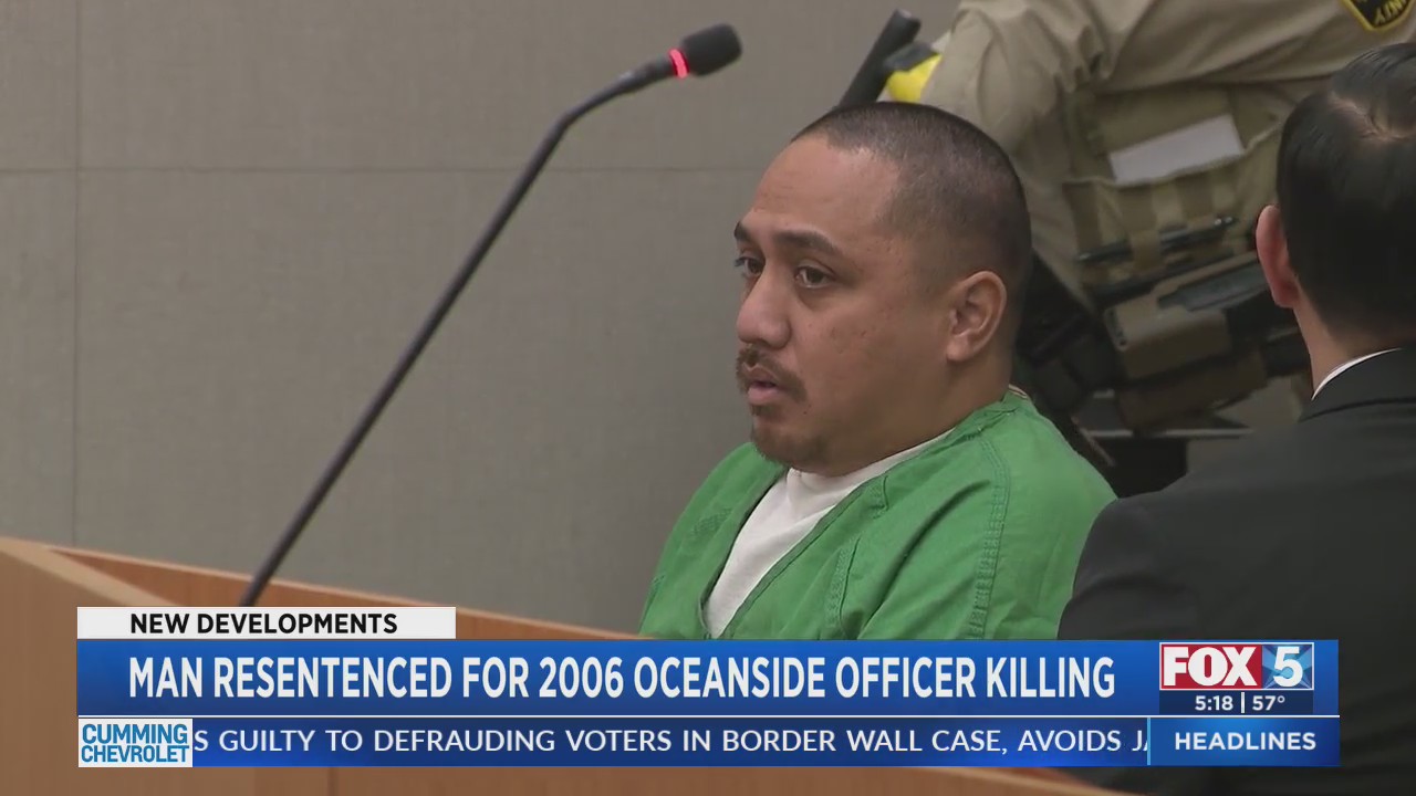 Judge resentences gang member who killed Oceanside Police officer