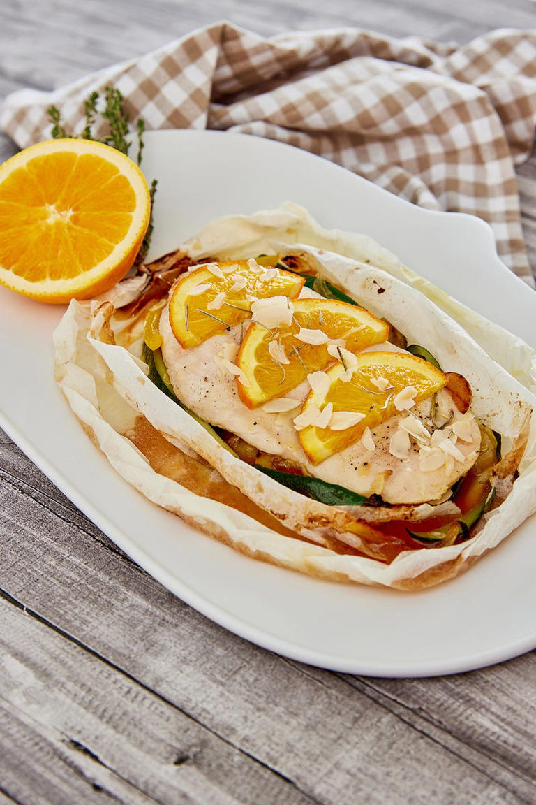 La receta más deliciosa y con pocas calorías de pollo en papillote con ...