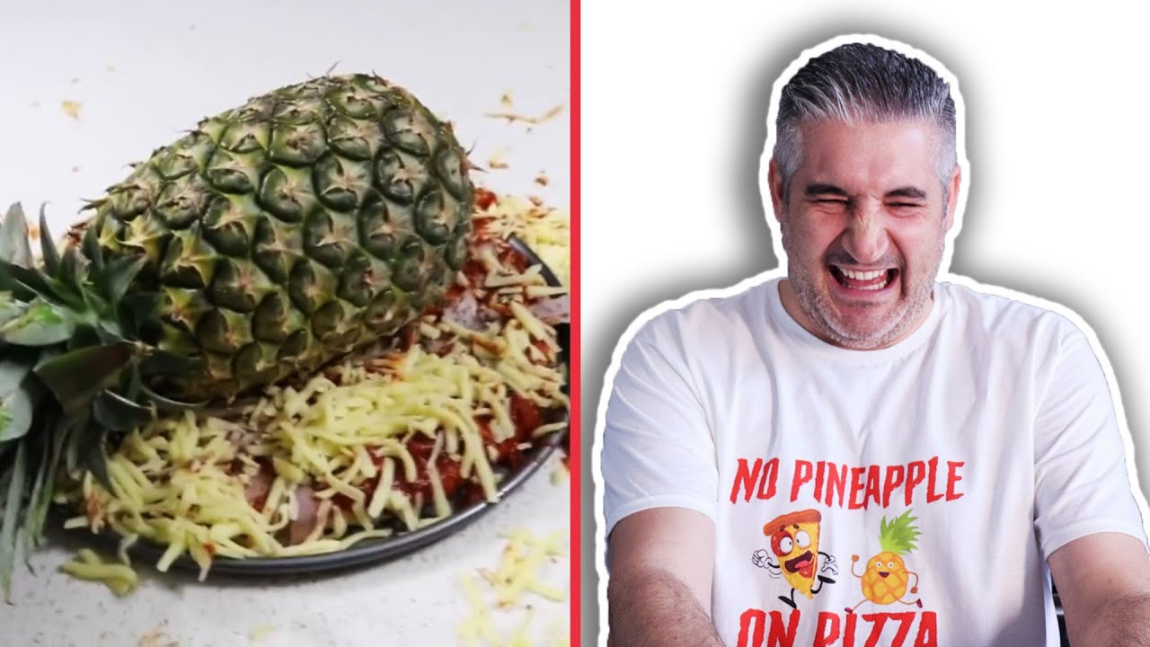 Italian Chef Reacts to PINEAPPLE PIZZA Made by How to Basic