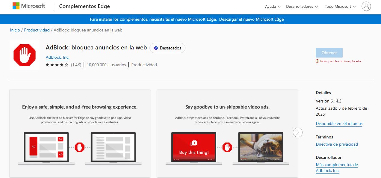 Mejores extensiones para Microsoft Edge