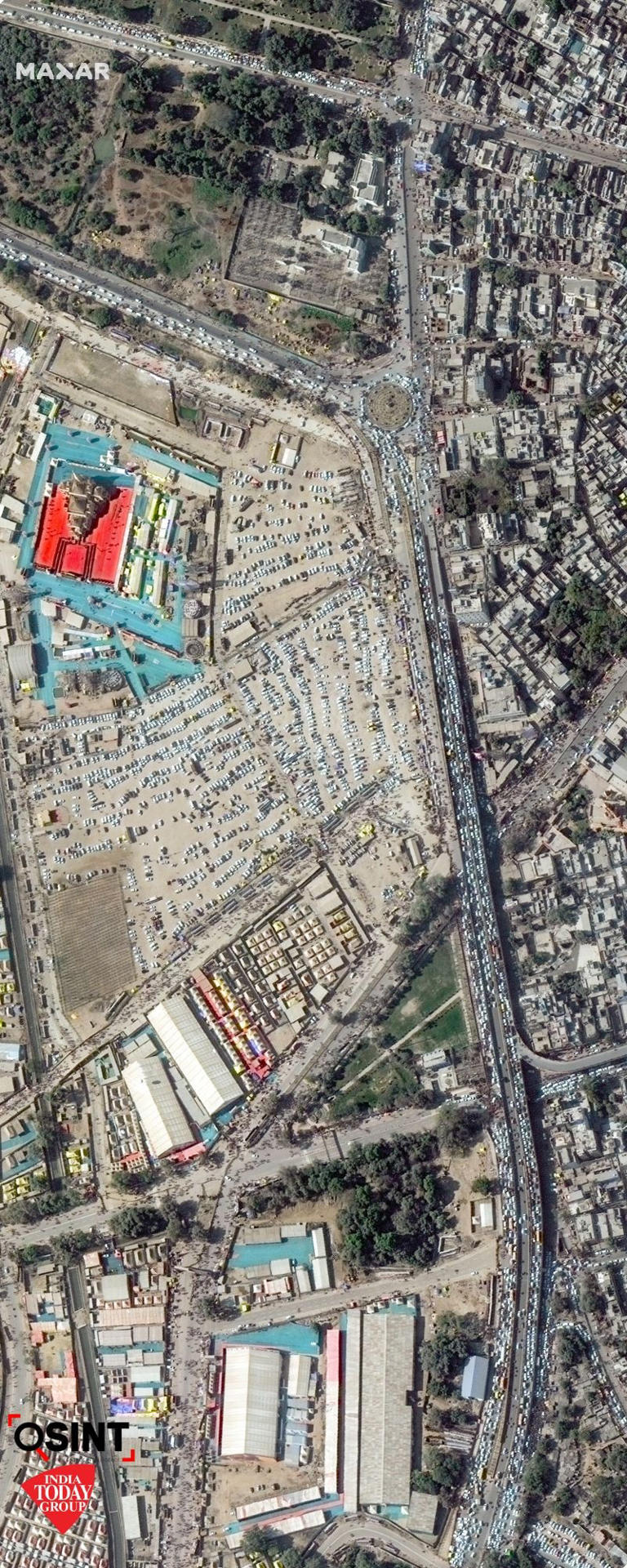 Satellite pics show maha traffic at Maha Kumbh