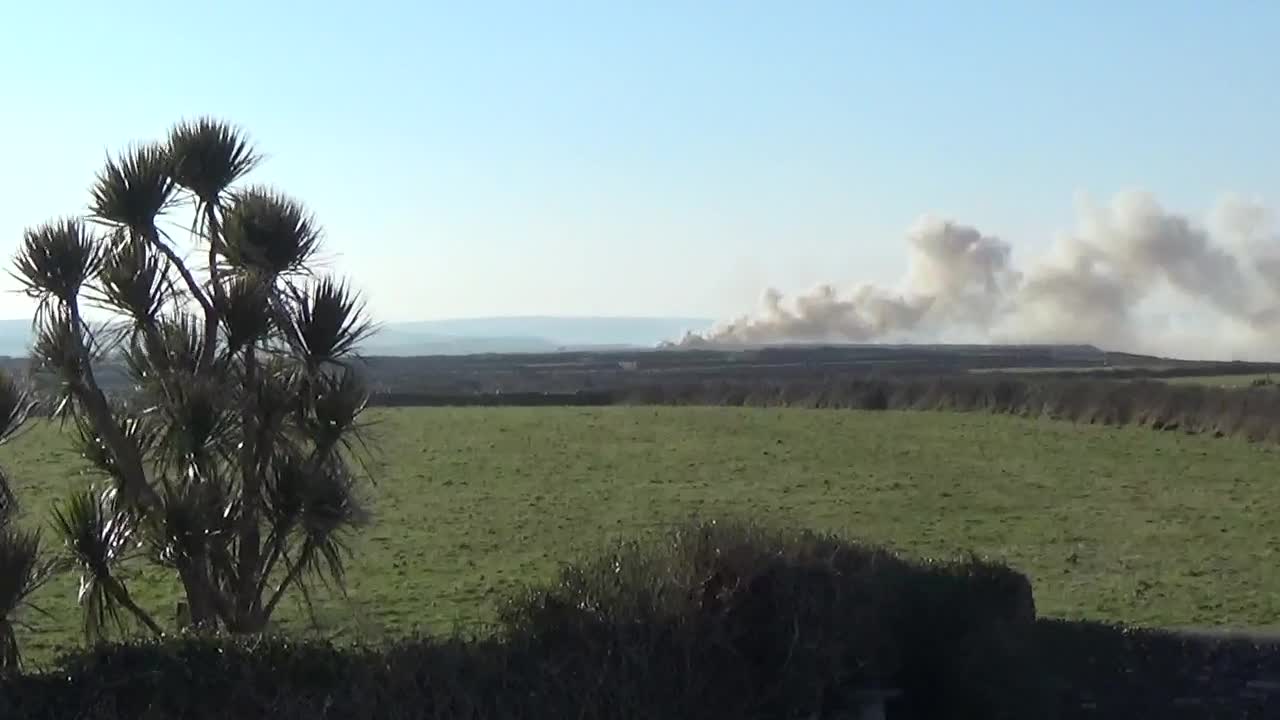 Smoke billows from fire raging near Cornwall's Port Isaac