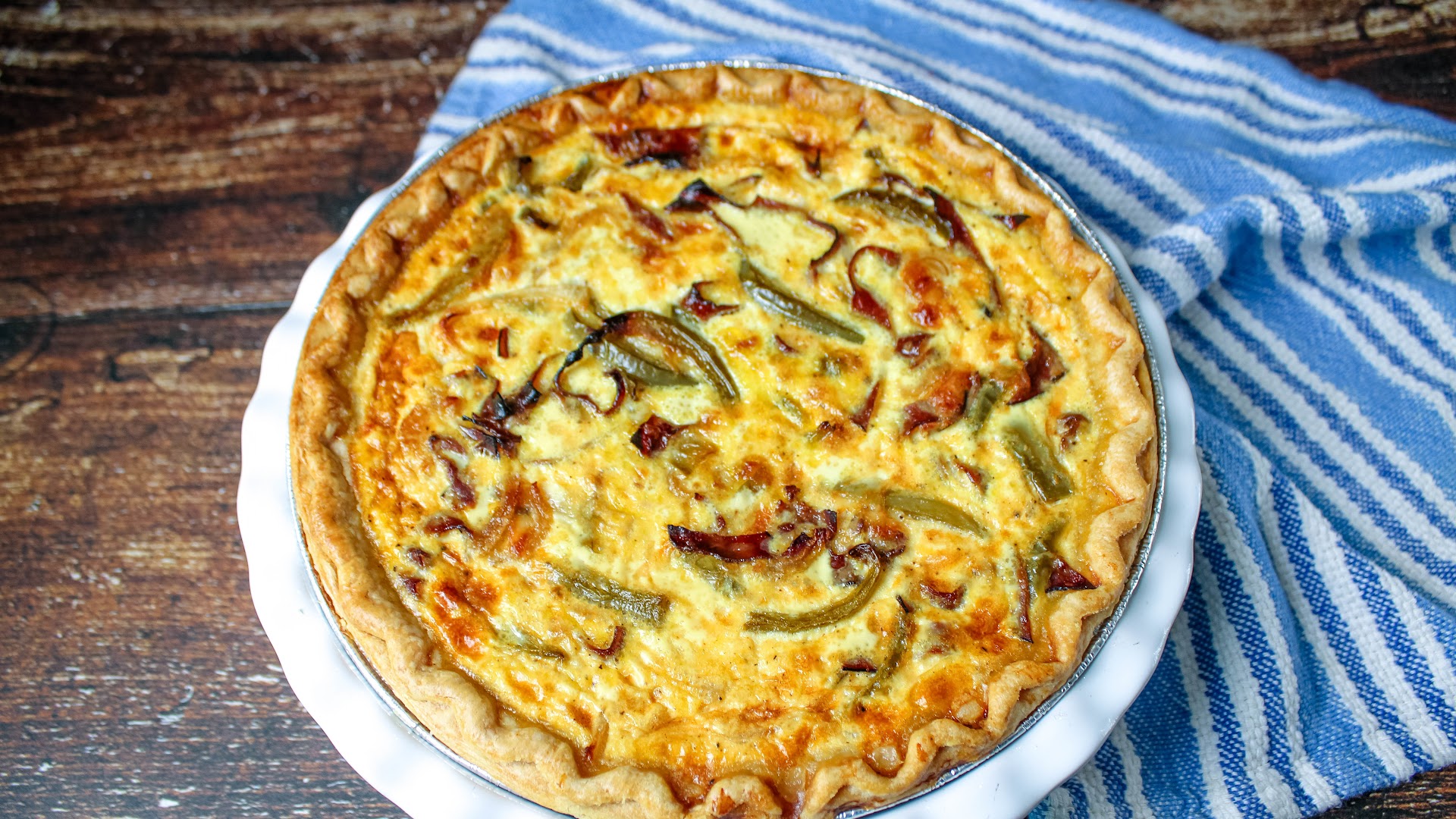 An Easy Breakfast Quiche With All The Flavors Of A Philly Cheesesteak ...