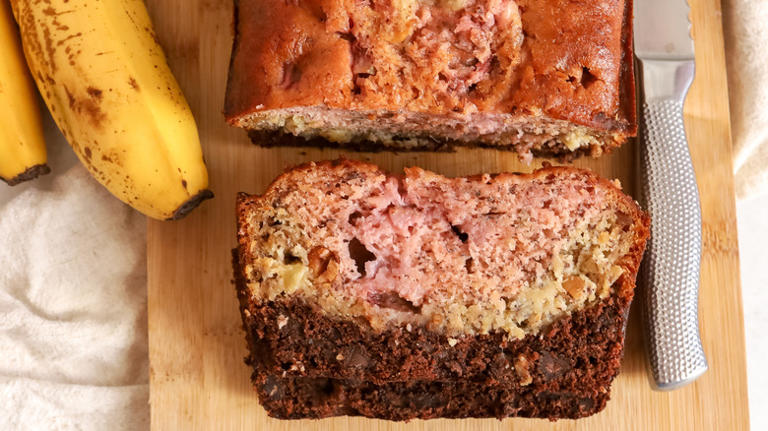 The Sweetest 3-Layer Banana Split Bread Recipe