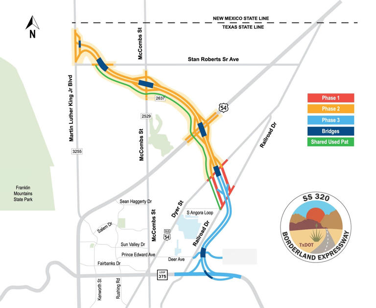 El Paso Borderland Expressway's first phase opens, starting long ...