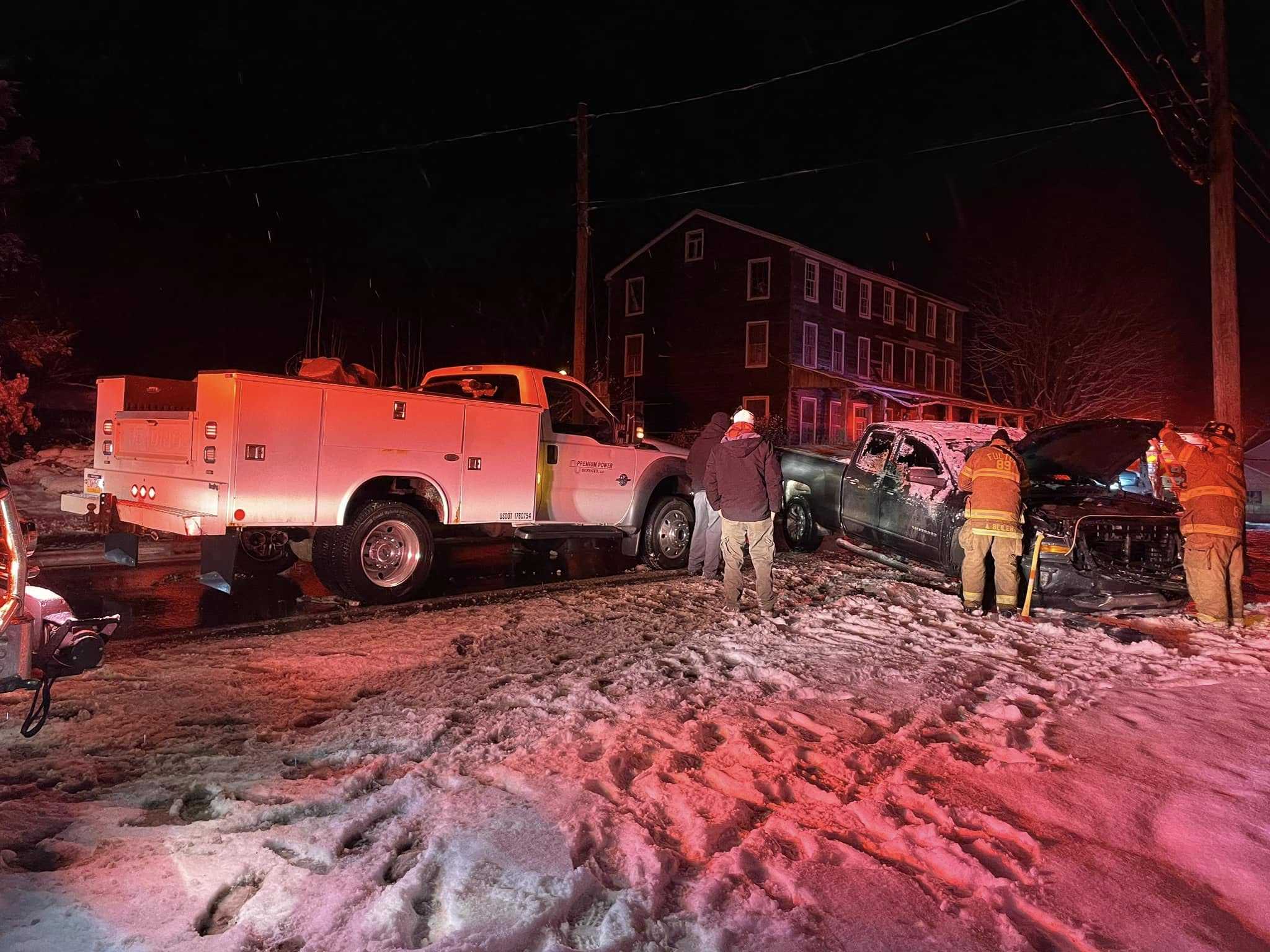 Pickup truck crashes into plow truck just hours after tractor-trailer ...