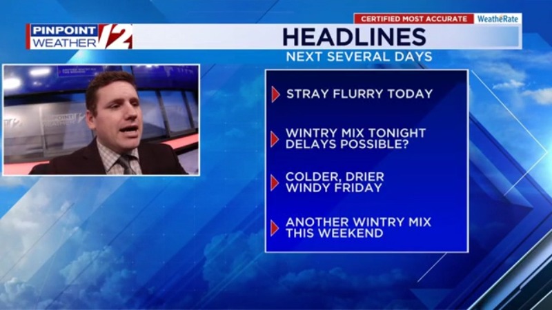 WPRI 12 Weather Alert 2/12/25: Messy Wintry Mix Tonight Into Thursday ...