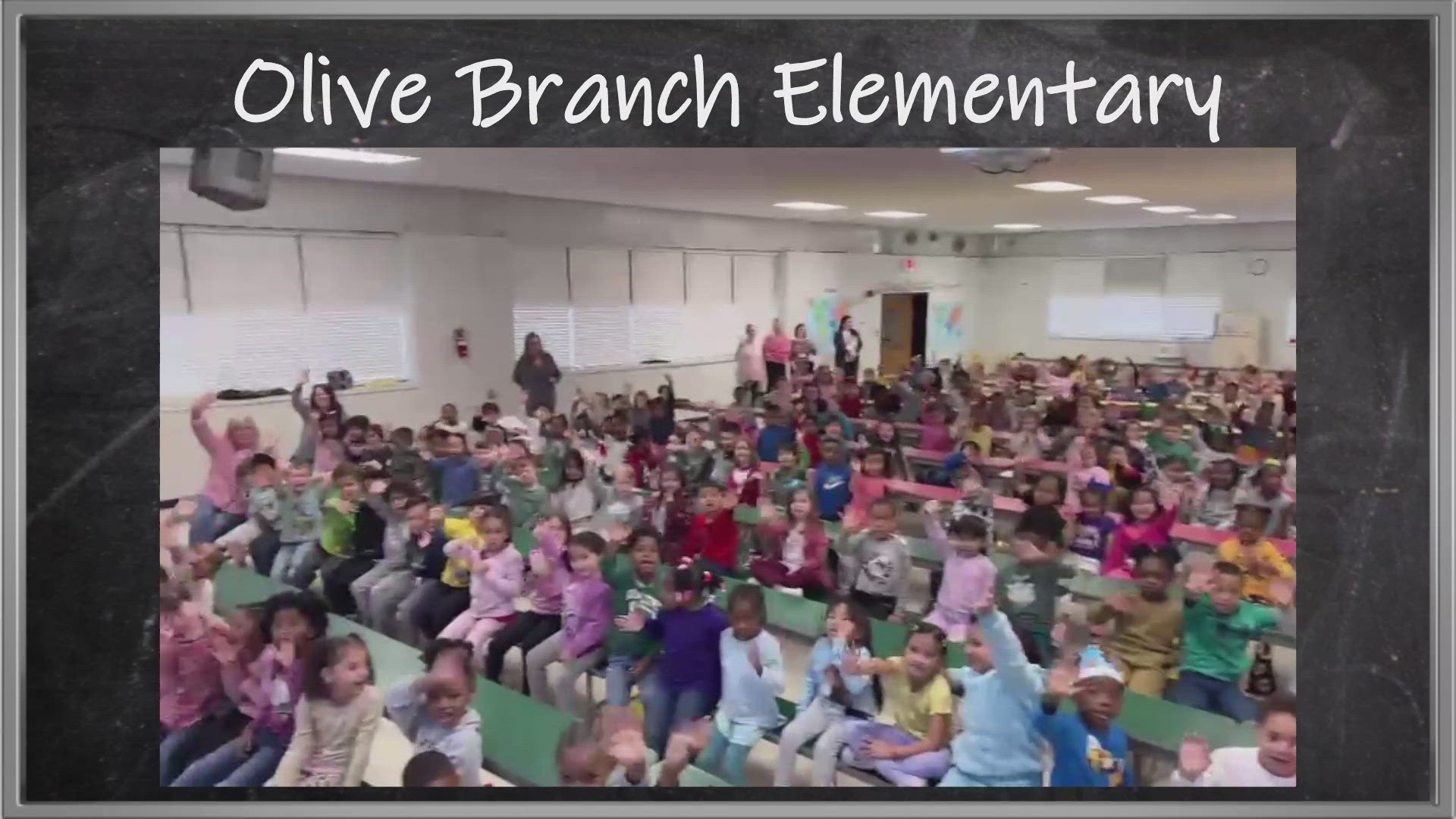 Meteorologist Trevor Birchett visits Olive Branch Elementary School