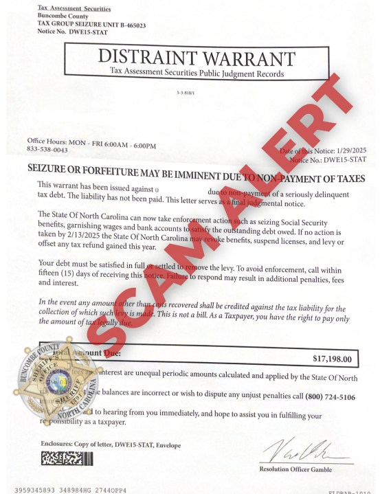Deputies warn residents of tax letters scam in Buncombe Co.