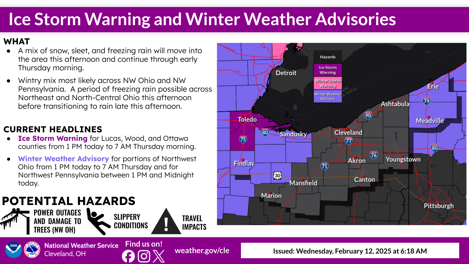 Canton weather forecast: More freezing rain today, with snow possible ...