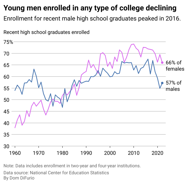 The decline of the college-educated American man