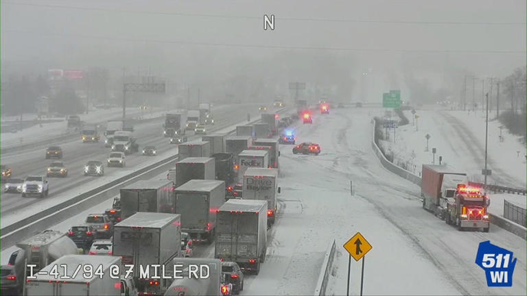 Wisconsin winter storm: Snow impacts road conditions Wednesday