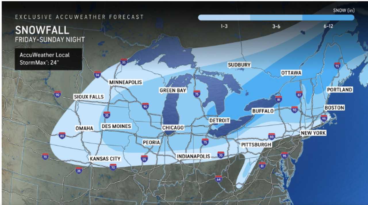 First Snowfall Predictions Released For Weekend Storm Headed To Northeast