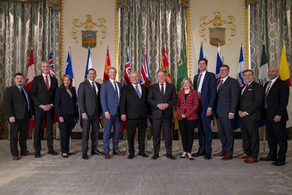 Saskatchewan premier Scott Moe talks tariffs at the White House