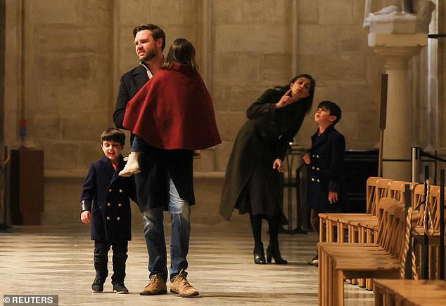 JD Vance takes his family to Notre-Dame Cathedral