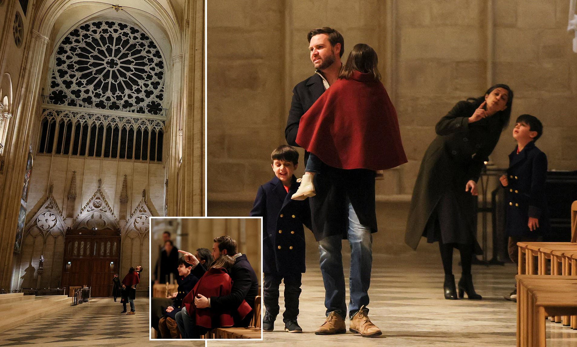JD Vance takes his family to Notre-Dame Cathedral