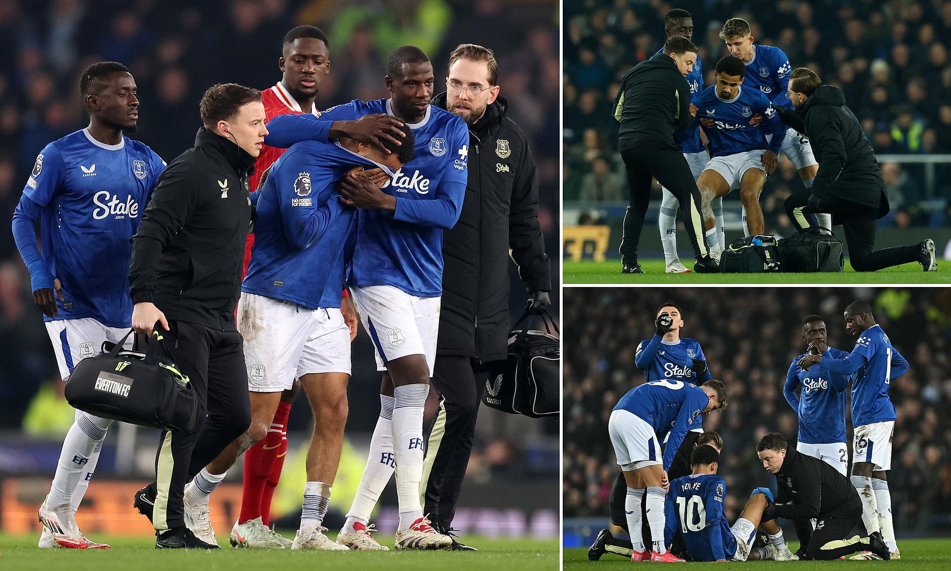 Everton star Iliman Ndiaye limps off in TEARS after picking up injury ...