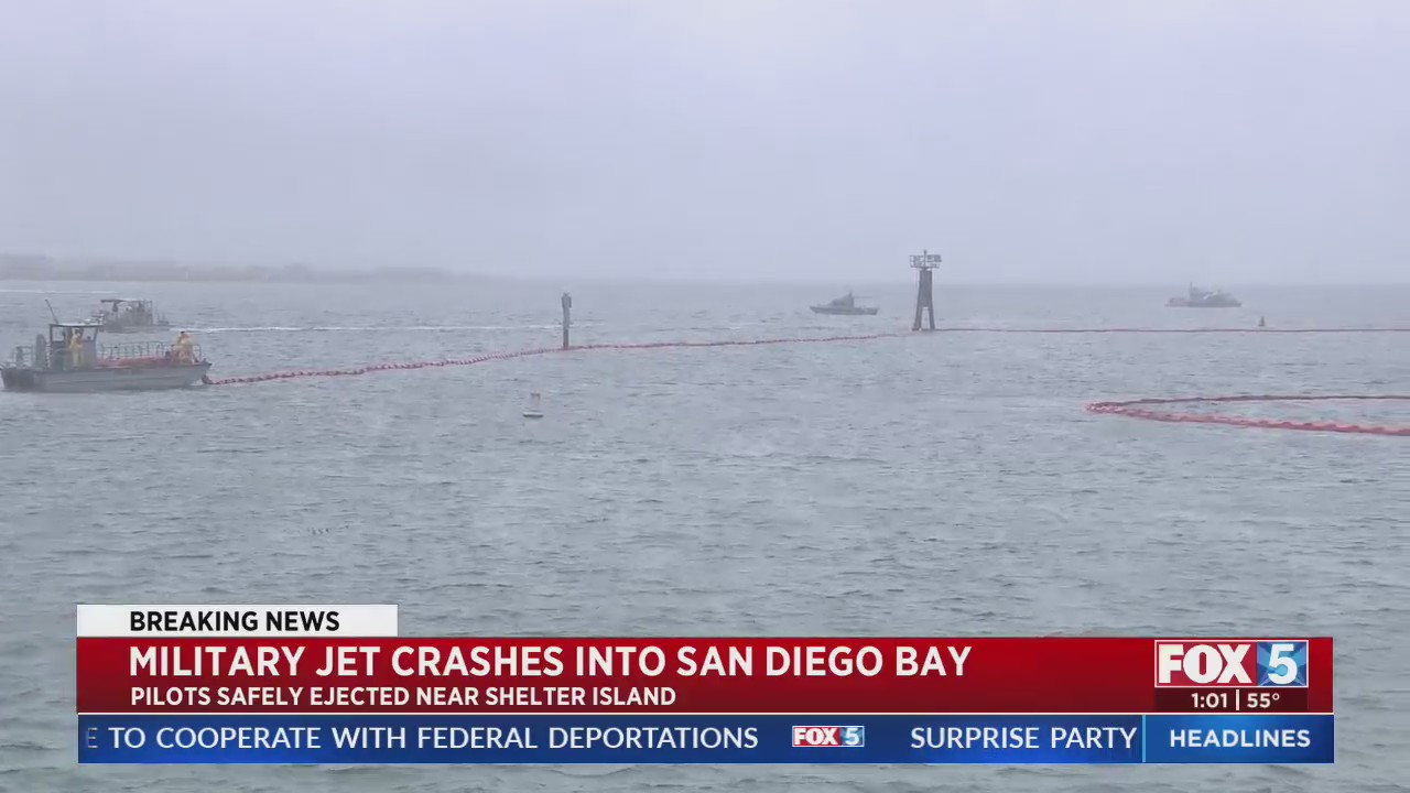 Military jet crashes into San Diego Bay