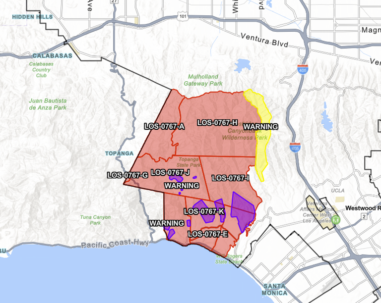 Evacuation warnings issued in L.A., OC fire areas ahead of storm