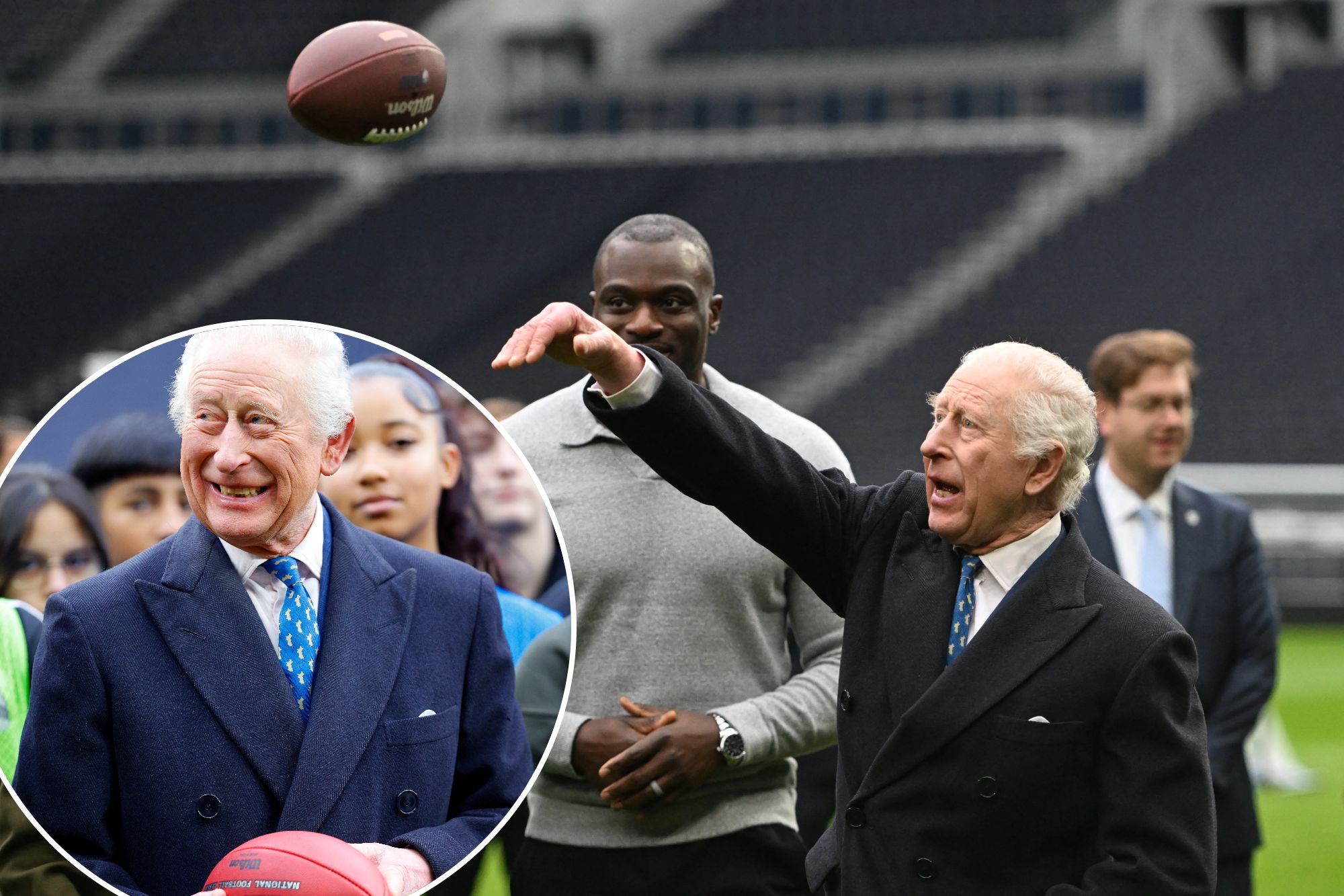 Royal family live updates: King Charles learns to throw a football ...