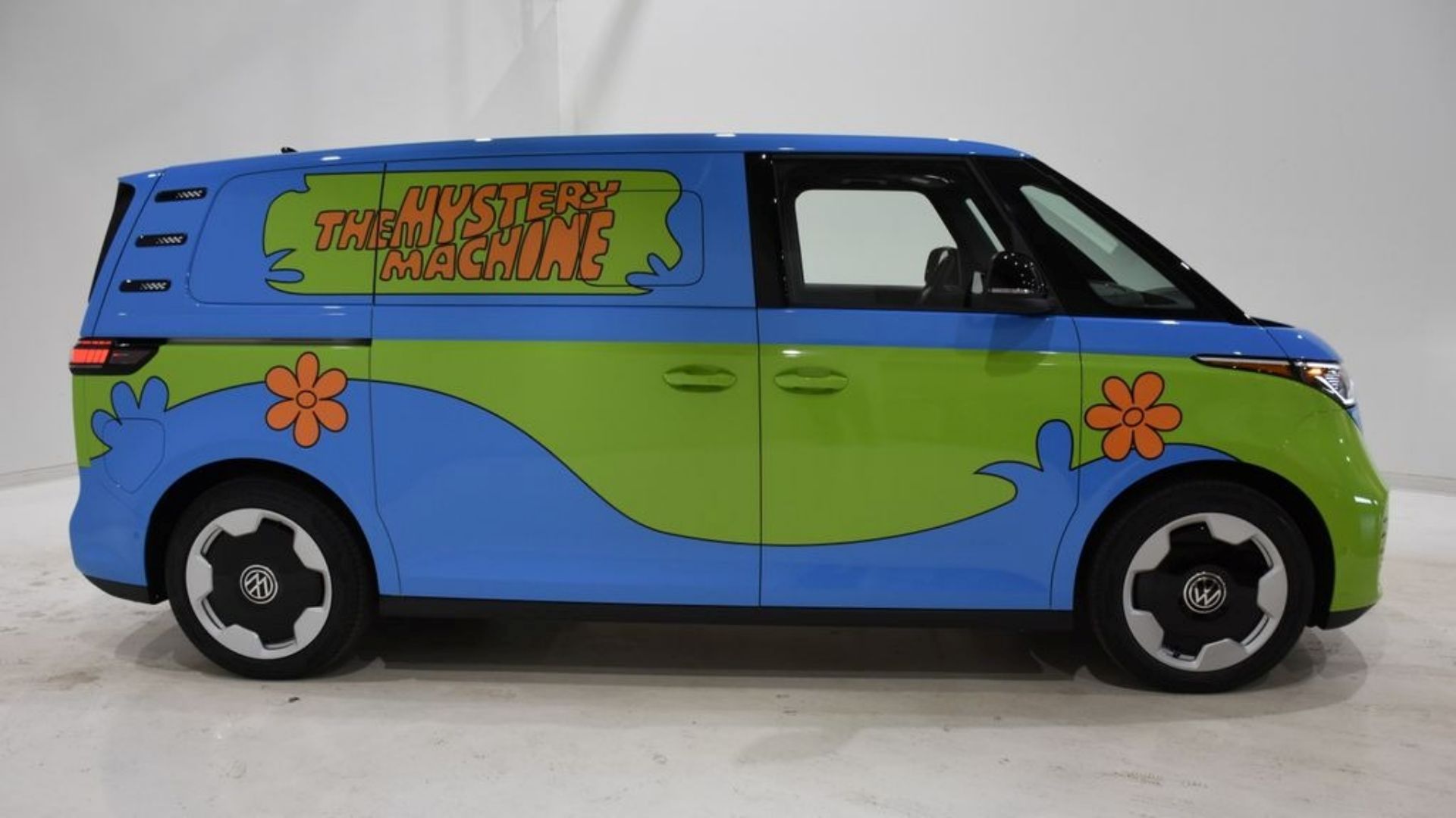 Own A VW ID. Buzz Dressed As Scooby-Doo's Mystery Machine