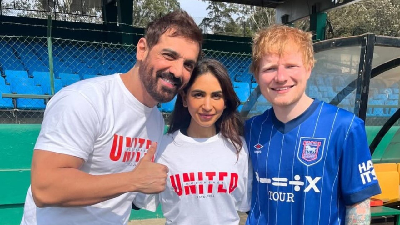 John Abraham and wife Priya Runchal enjoy Ed Sheeran's concert in Shillong; couple's pic with ...