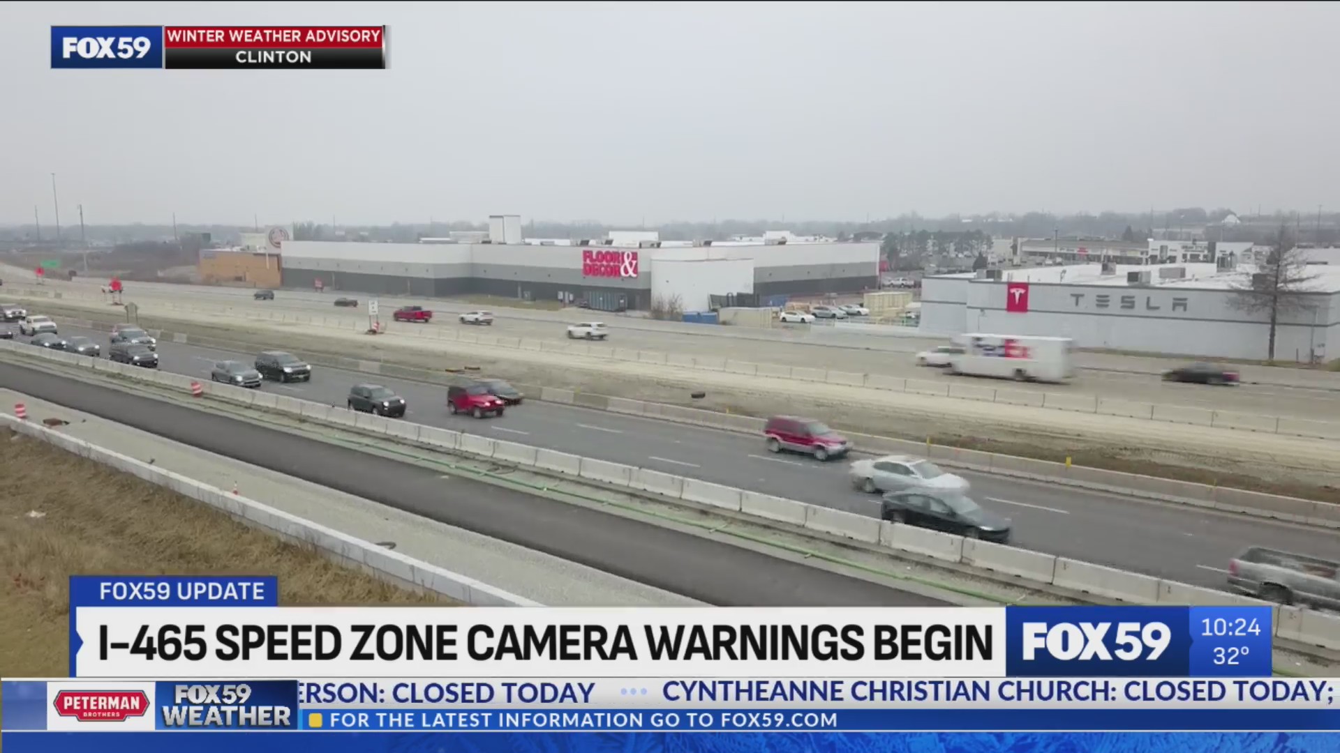I-465 speed zone cameras warnings begin