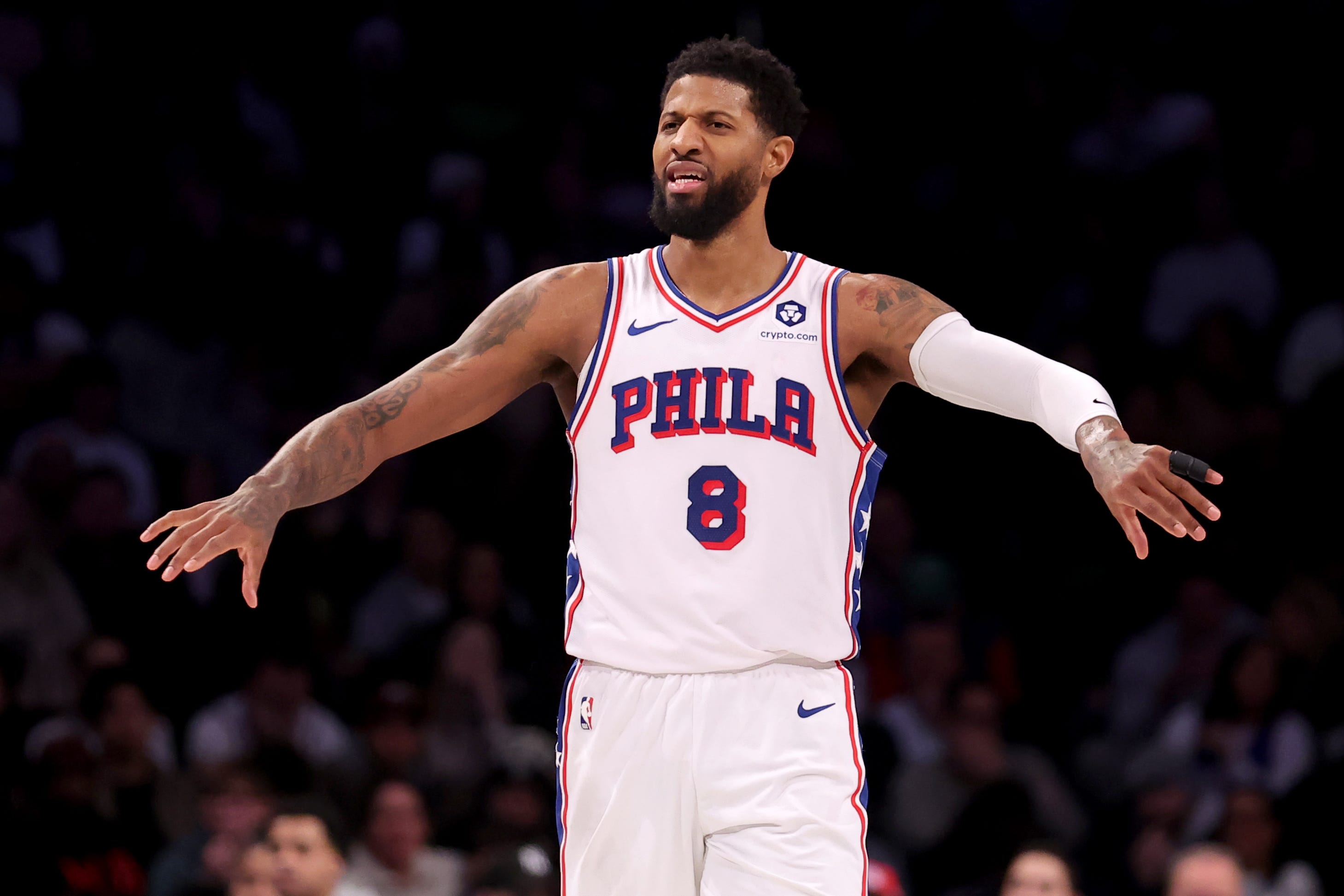 Paul George discusses his quiet night after Sixers fall to Nets